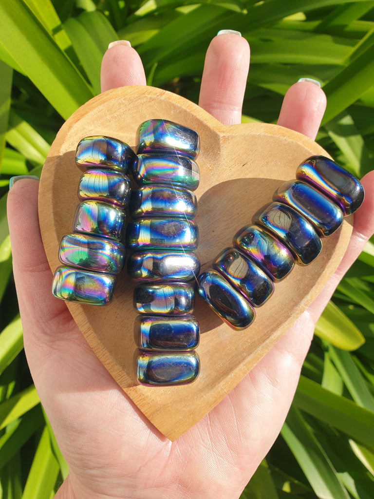 Magnetic Rainbow Hematite Tumbled Stone – Daughters And Co Crystals