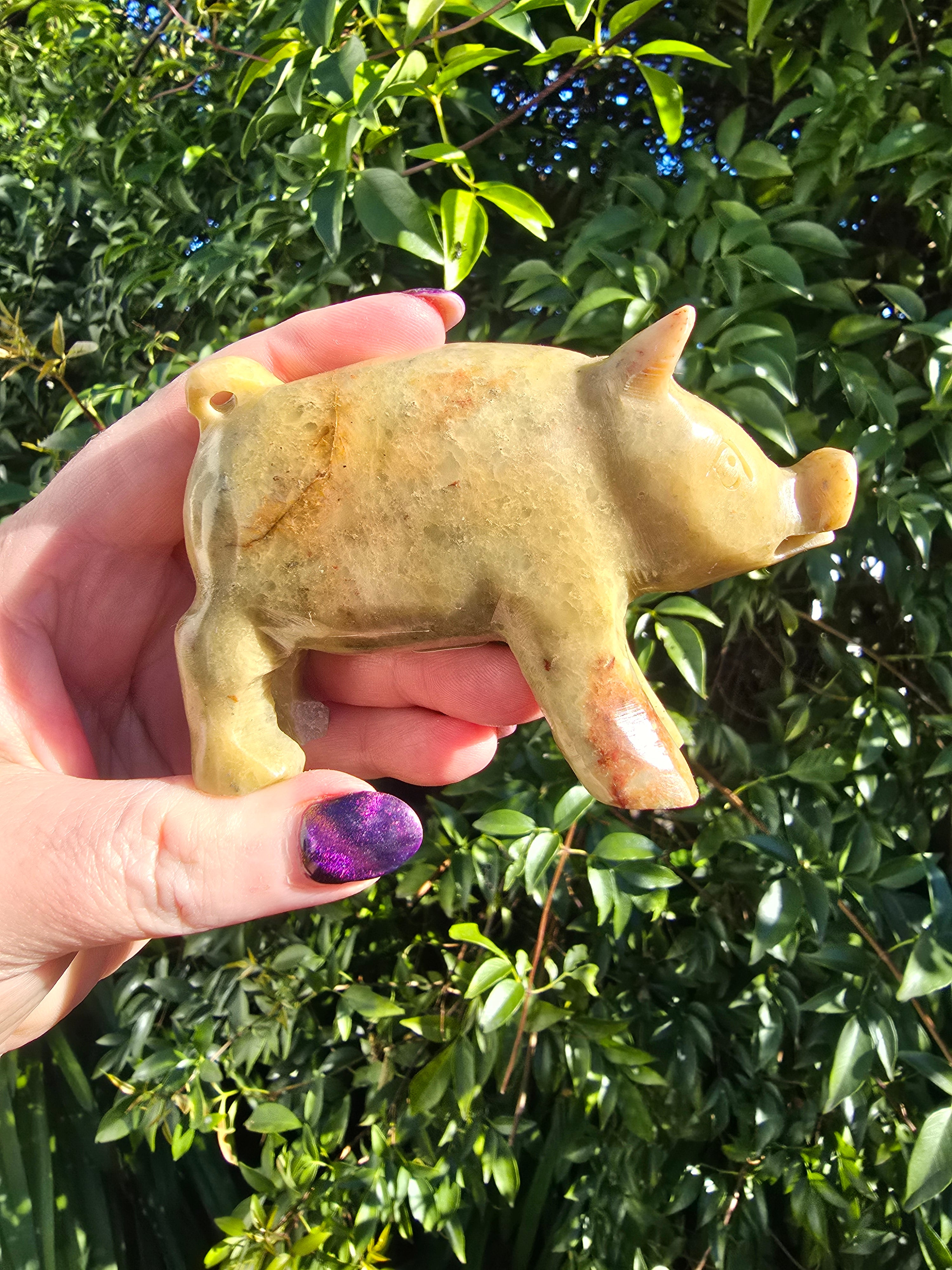 Pig Large Soapstone C – Daughters And Co Crystals