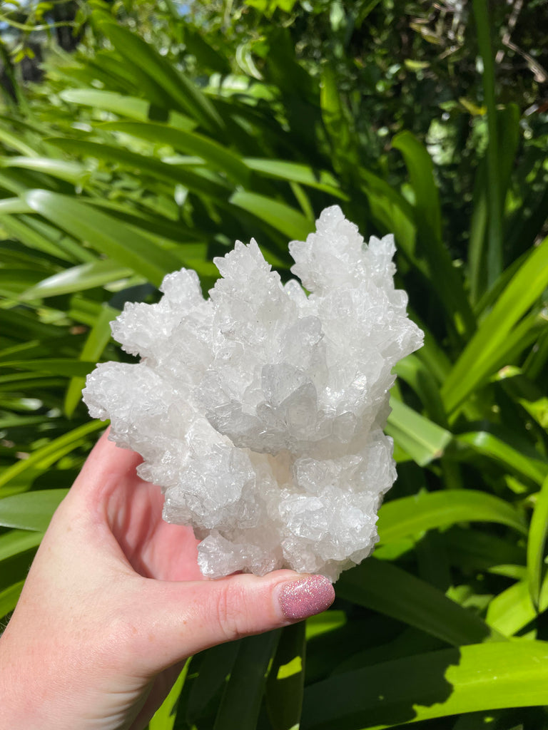 White Aragonite Cluster – Daughters And Co Crystals