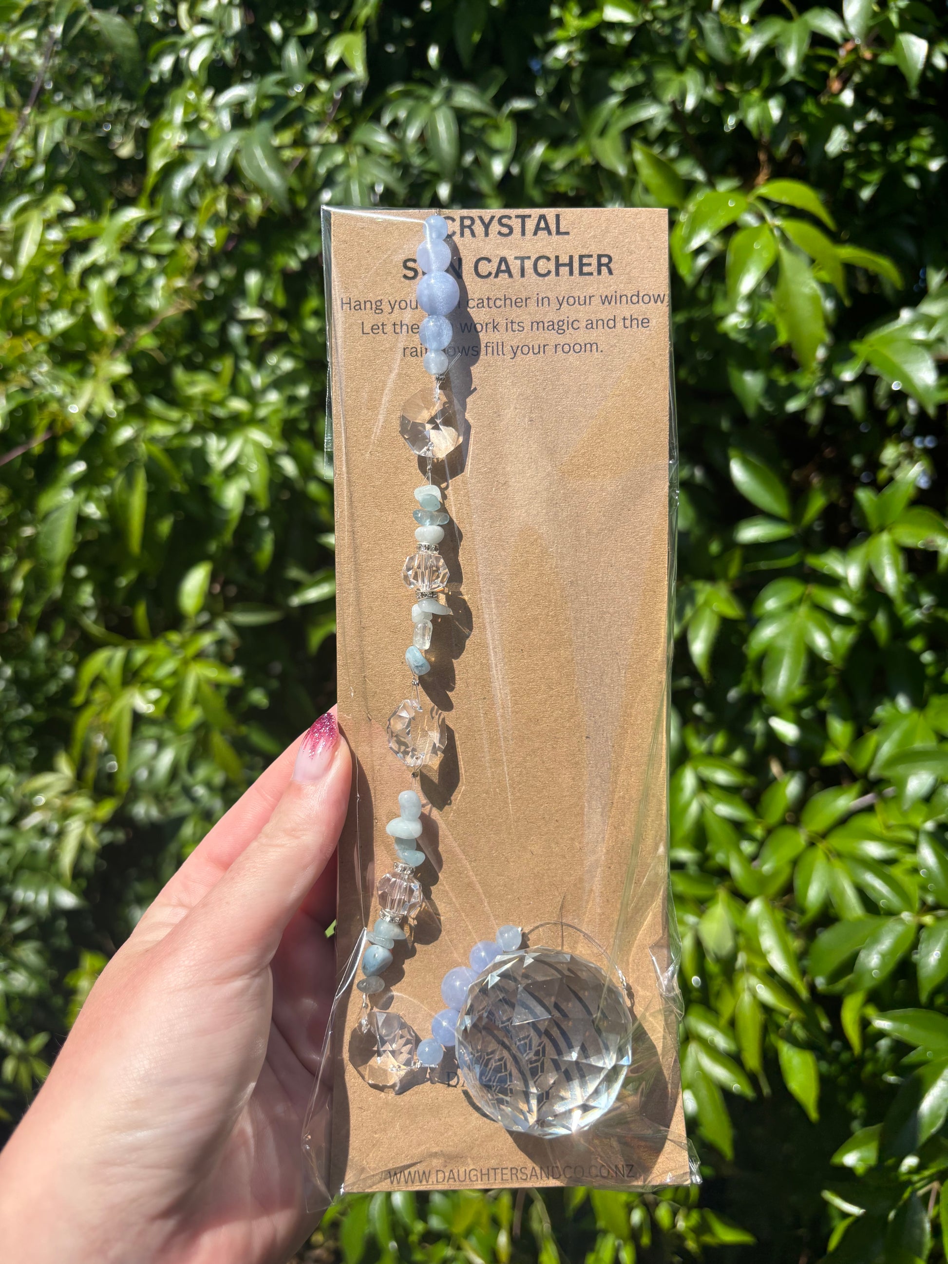 Aquamarine | Large Sphere Sun Catcher – Daughters And Co Crystals