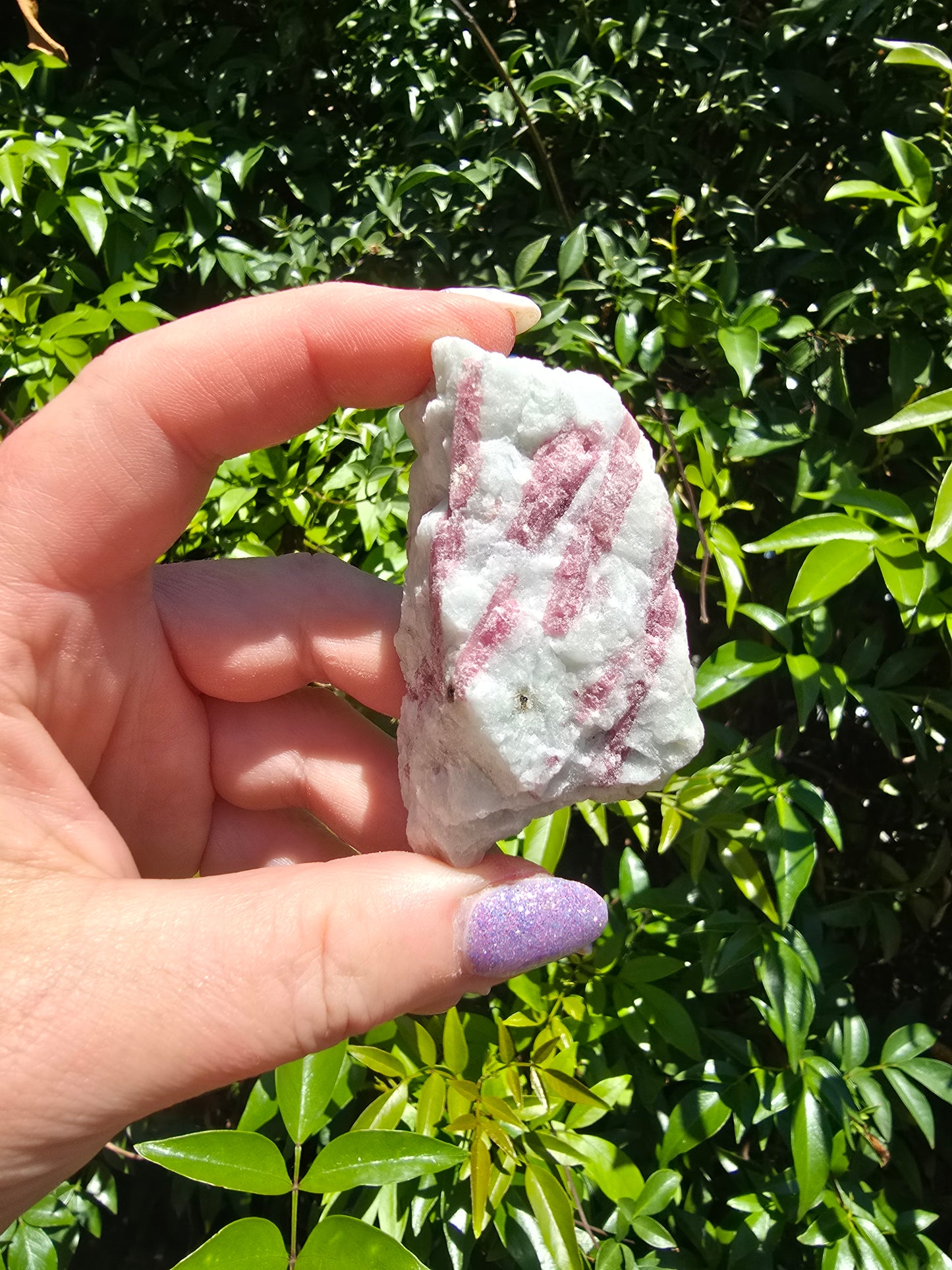 Pink Tourmaline In Quartz Rough Piece C – Daughters And Co Crystals