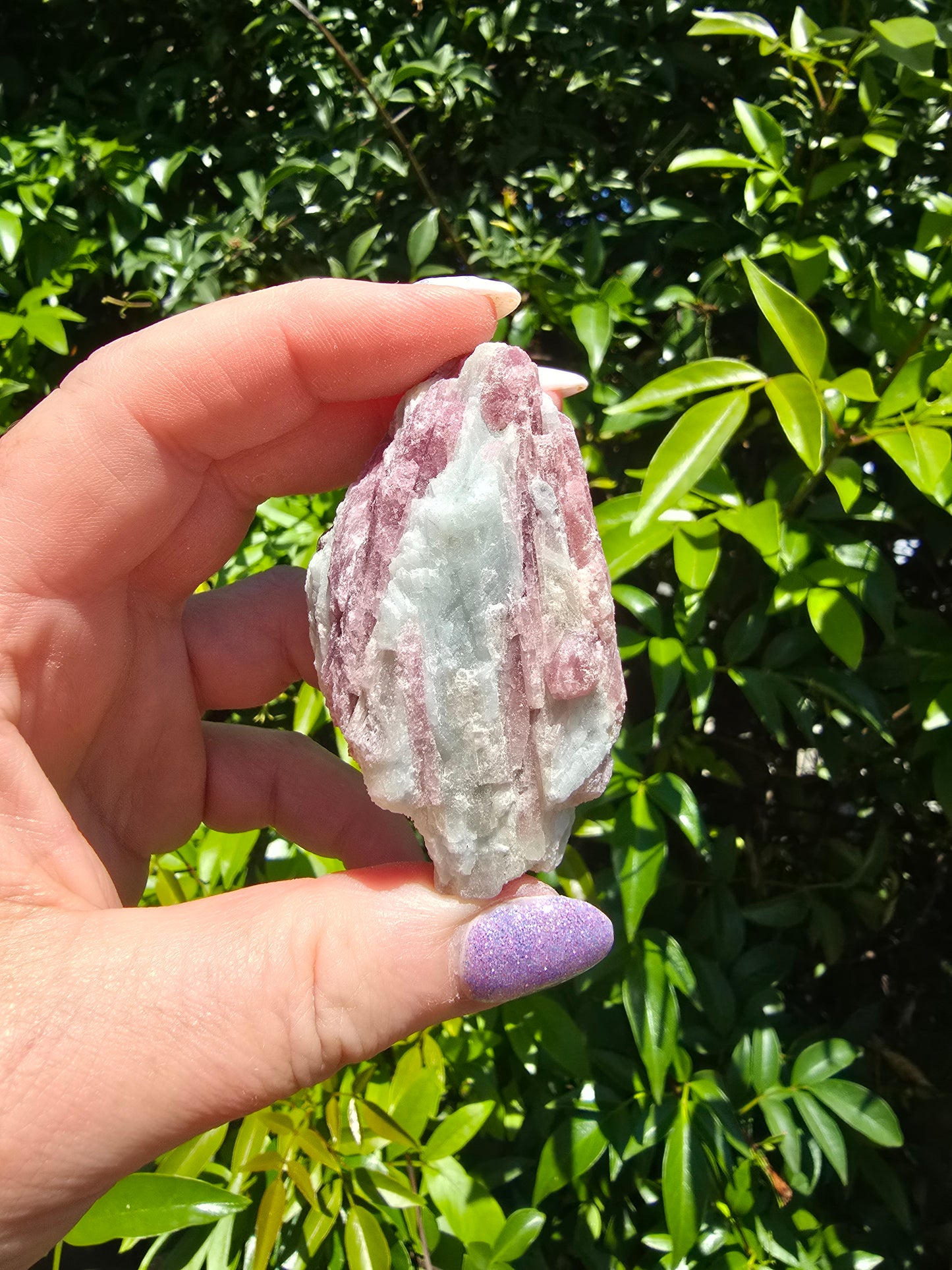 Pink Tourmaline In Quartz Rough Piece D – Daughters And Co Crystals