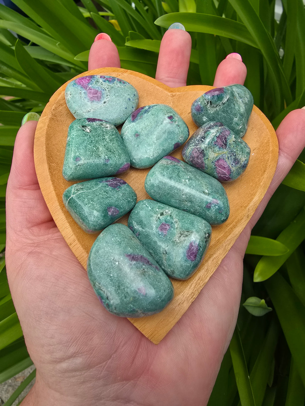 Ruby & Fuchsite Tumbled Stone – Daughters And Co Crystals